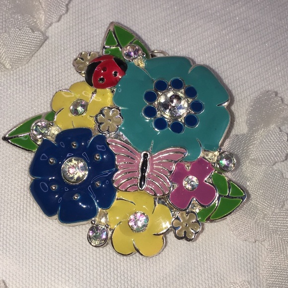 boutique | Jewelry | Colorful Silver Flower Ladybug Butterfly Locket ...